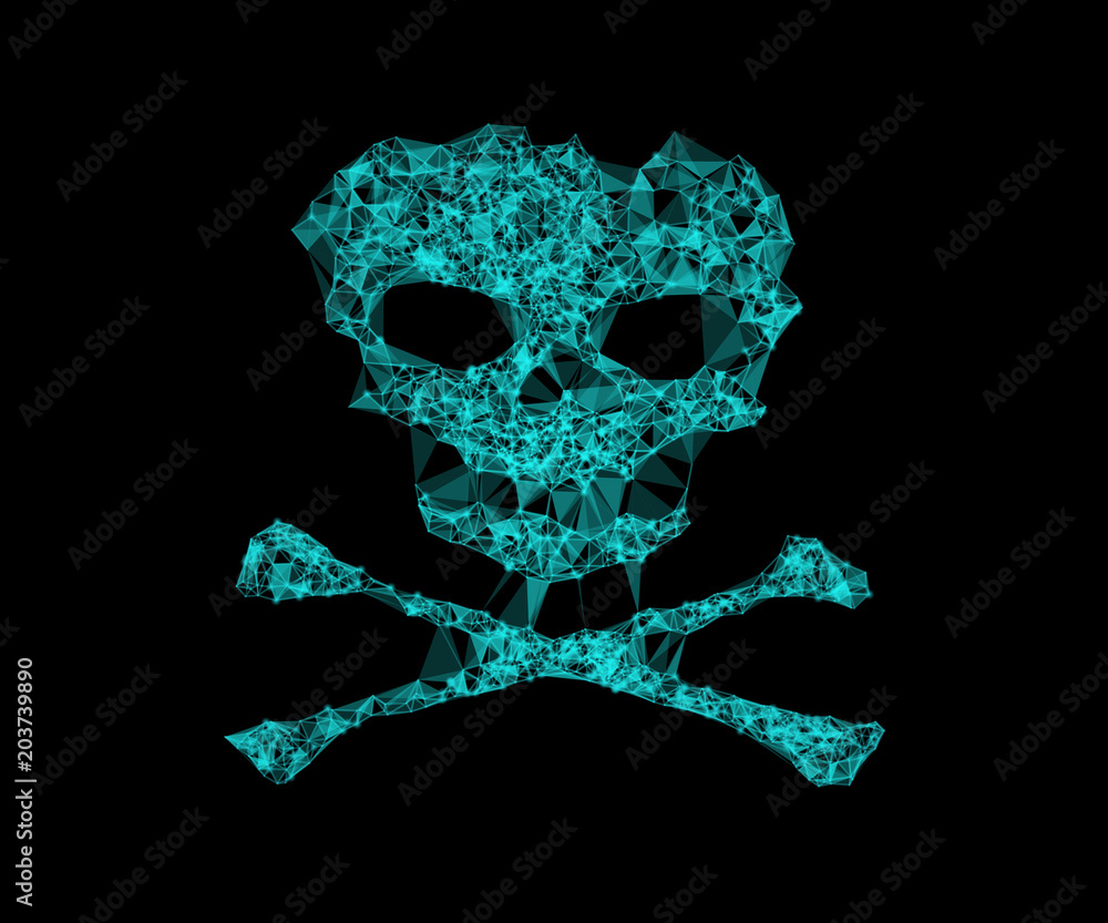 Human skull network line pattern background. Concept of network ...