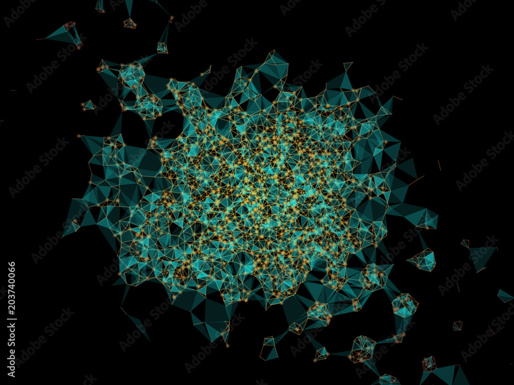 Random triangle line connect generative pattern background. Concept of ...