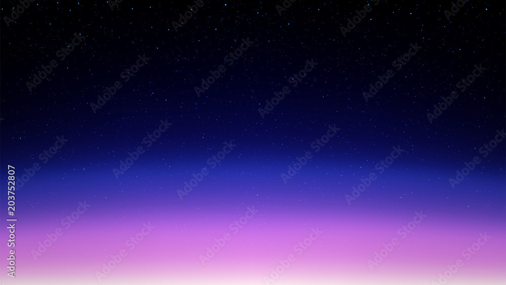 Night shining starry sky, pink blue space background with stars, cosmos ...