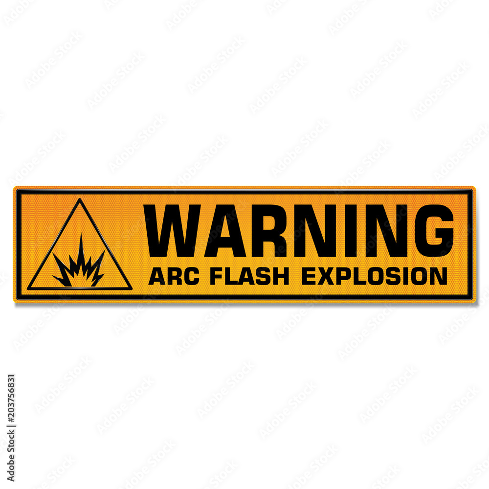 Vector and illustration graphic style, Arc Flash Hazard symbol,Yellow ...