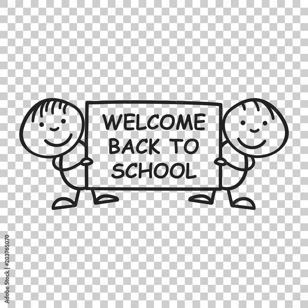 Welcome Back To School Clipart Black And White