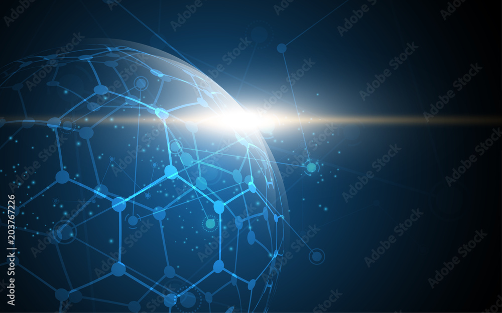 Global network connection abstract technology background global ...