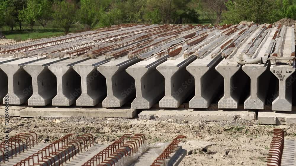 The construction site of the traffic intersection. Reinforced concrete ...