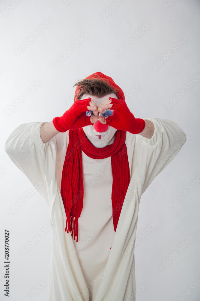 mime boy pointing his hands direction. Human emotions. Clowns on ...