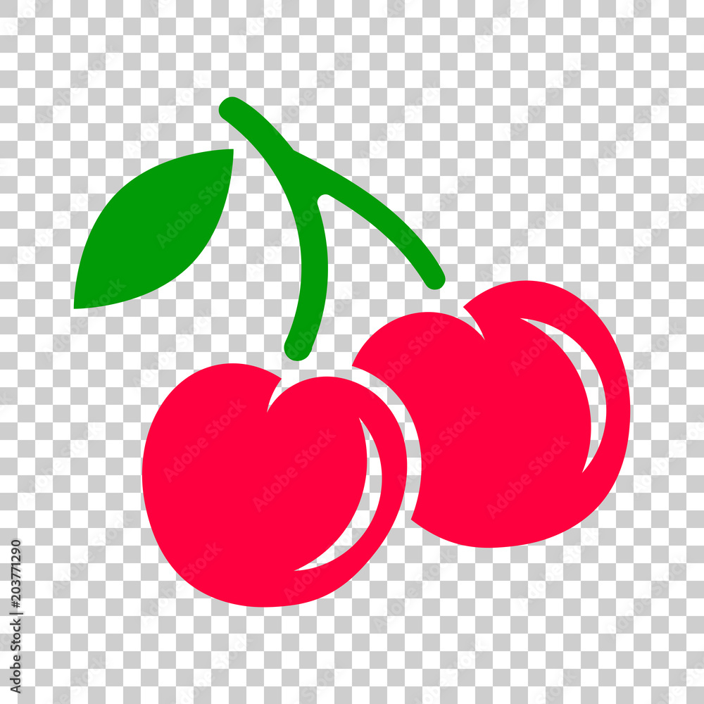 Cherry berry vector icon. Cherries illustration on on isolated ...