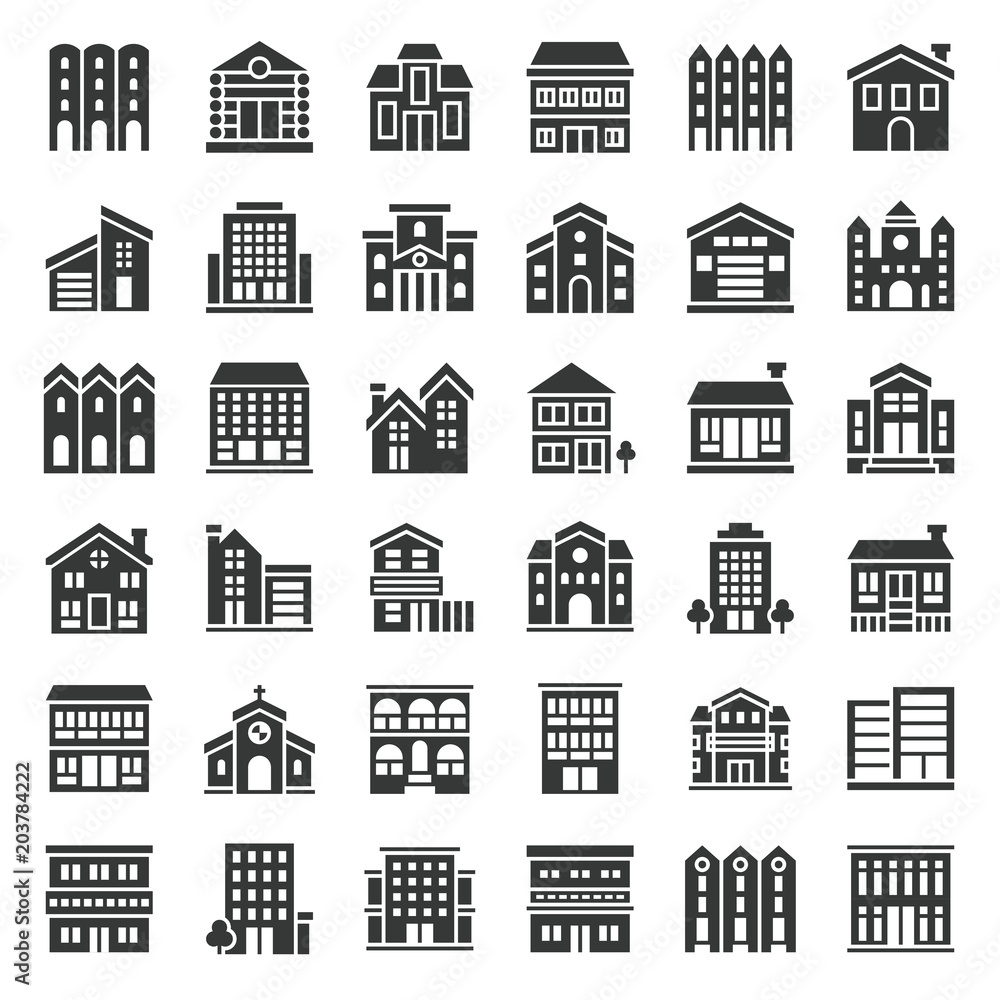 building construction vector solid icon set 2/3 Stock Vector | Adobe Stock