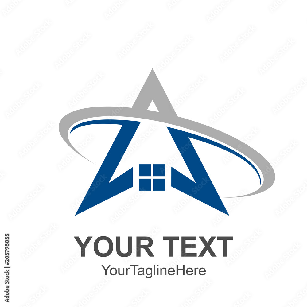 Triangle swoosh of house roof and home logo vector element. Company ...