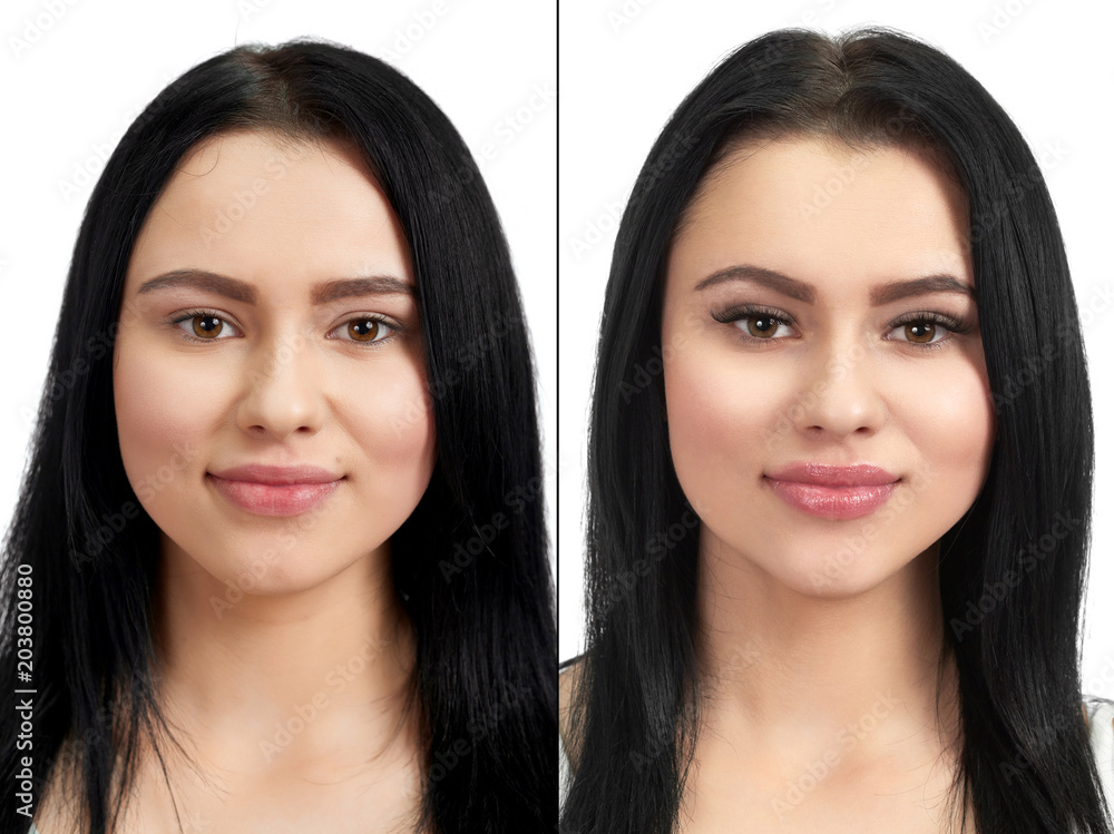 Photo comparison of normal and enlarged lashes. Take the difference ...
