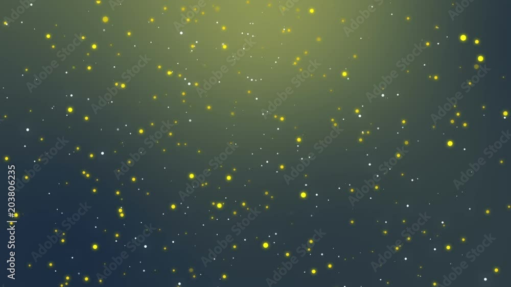 Starry night sky animation made of sparkly white and yellow light ...