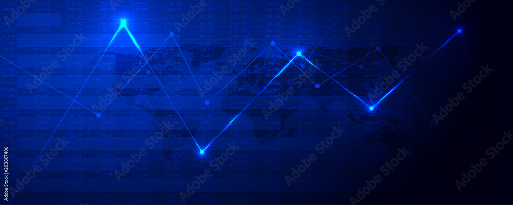 Financial data graph chart, vector illustration. Abstract background ...