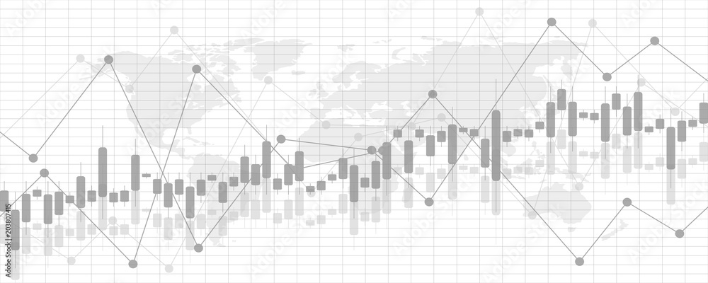 Financial data graph chart, vector illustration. Abstract background ...