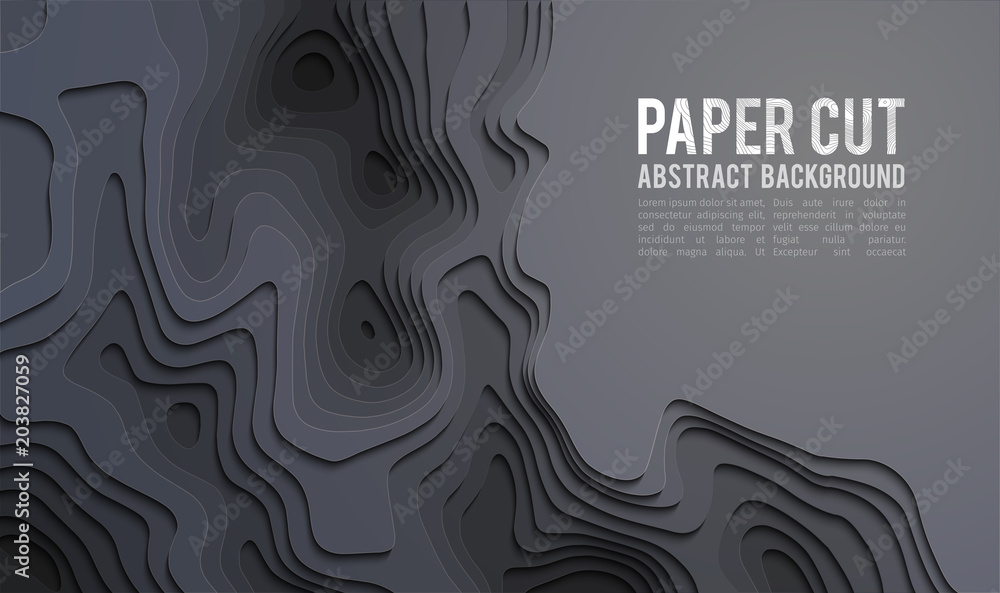 Paper cut banner concept. Paper carve abstract background for card ...