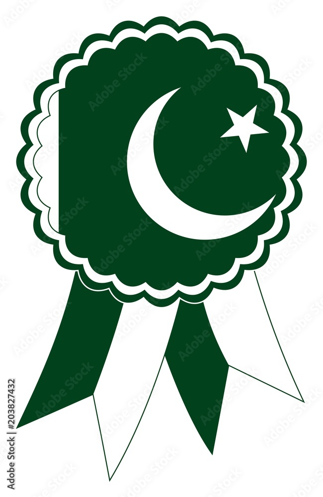Pakistan Award Ribbon vector in the original national colours green and ...