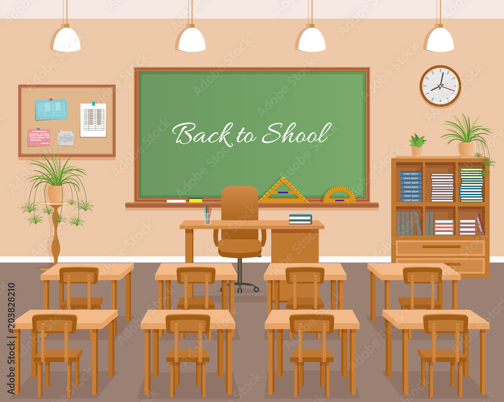 Teachers Desk In Classroom