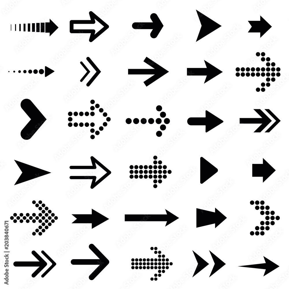 Set of arrow icons. - stock vector. Stock Vector | Adobe Stock