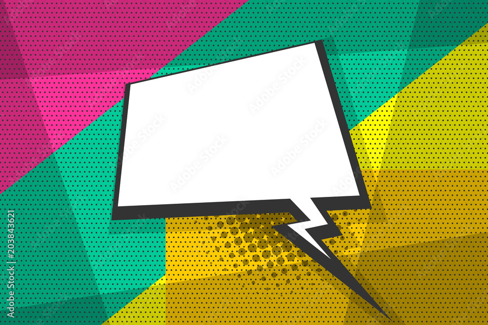 Clear empty boom comic text speech bubble Pop Art Style. Empty wow ...