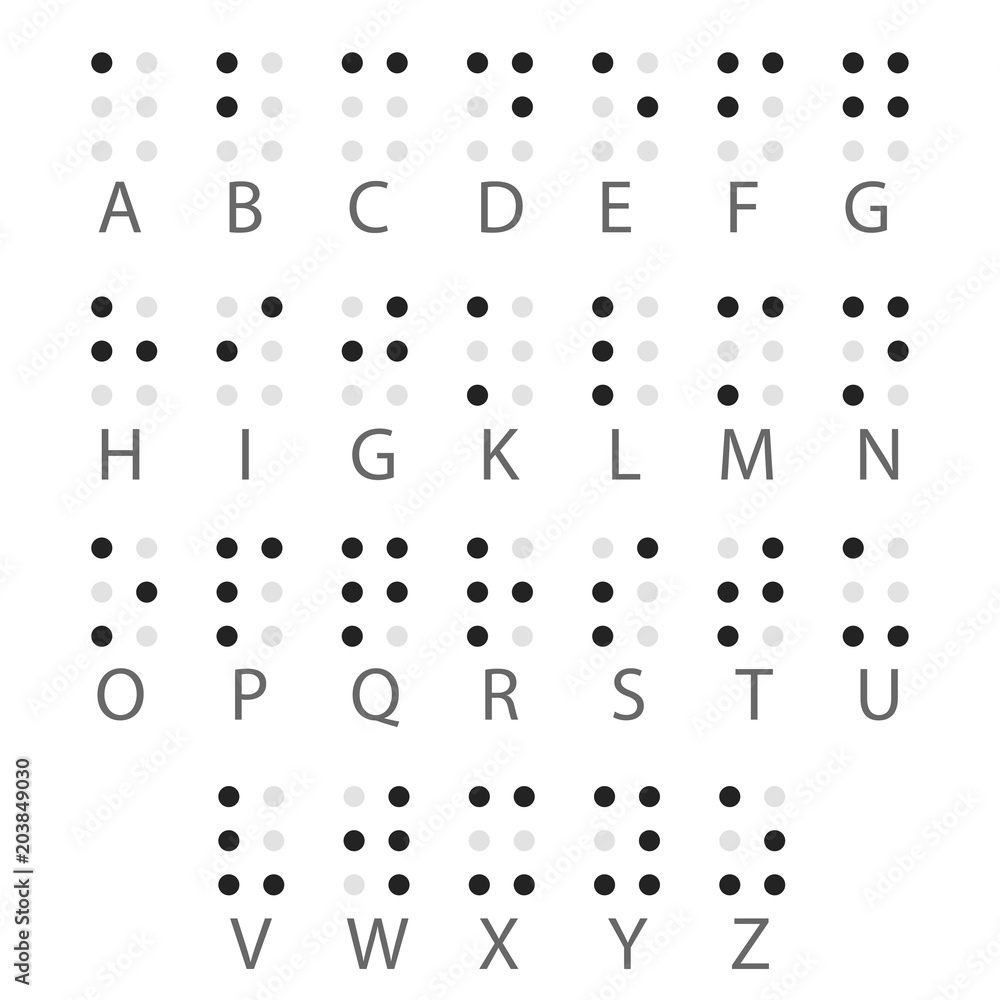 English Braille alphabet letters. Vector Stock Vector | Adobe Stock