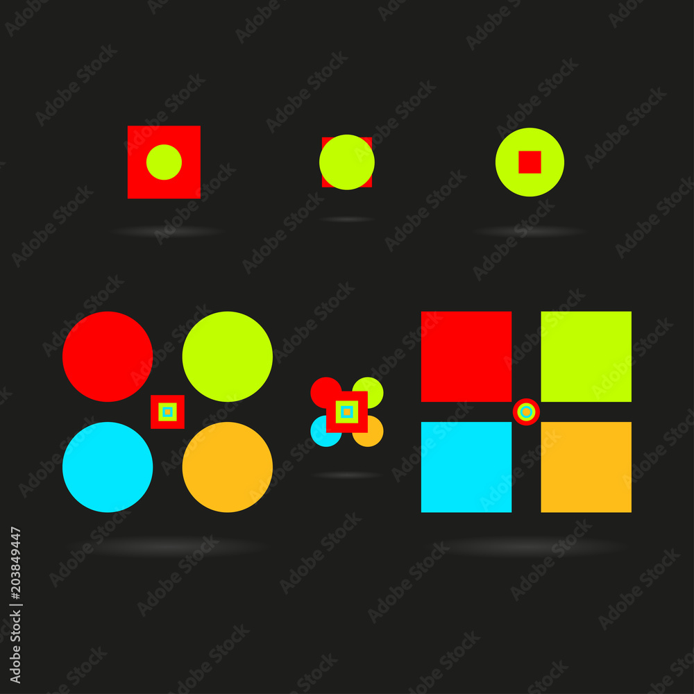 Abstract geometric shapes animation on a black background Stock Vector ...