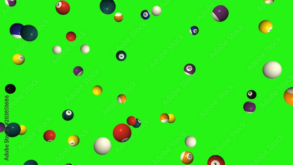 Pool balls - seamless looping, green screen and 4K Stock Video | Adobe ...