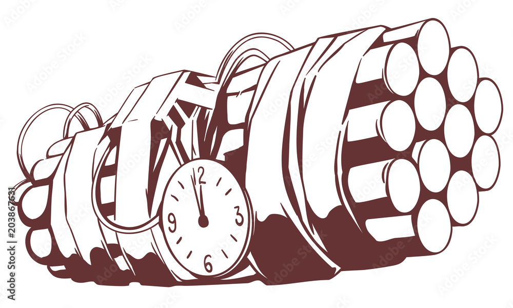 Dynamite time bomb. Stock illustration. Stock-Vektorgrafik | Adobe Stock