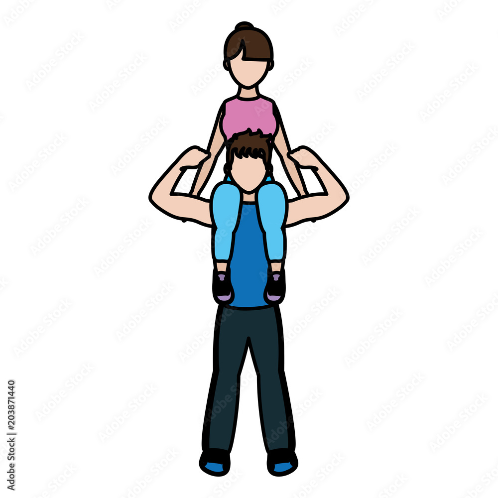 Man Carrying Woman Drawing