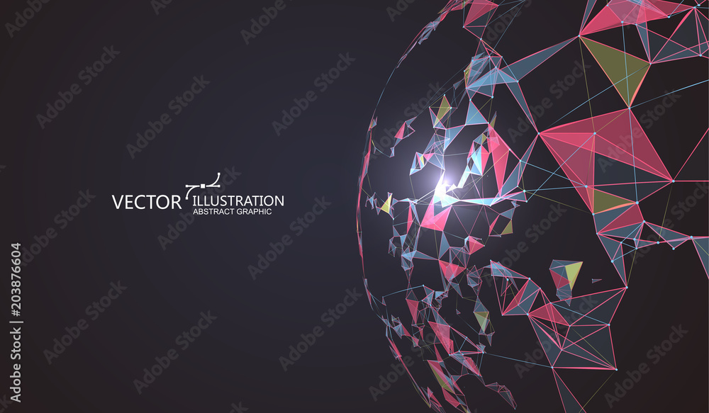 Dot, line and surface consisting of abstract graphics. Stock Vector ...