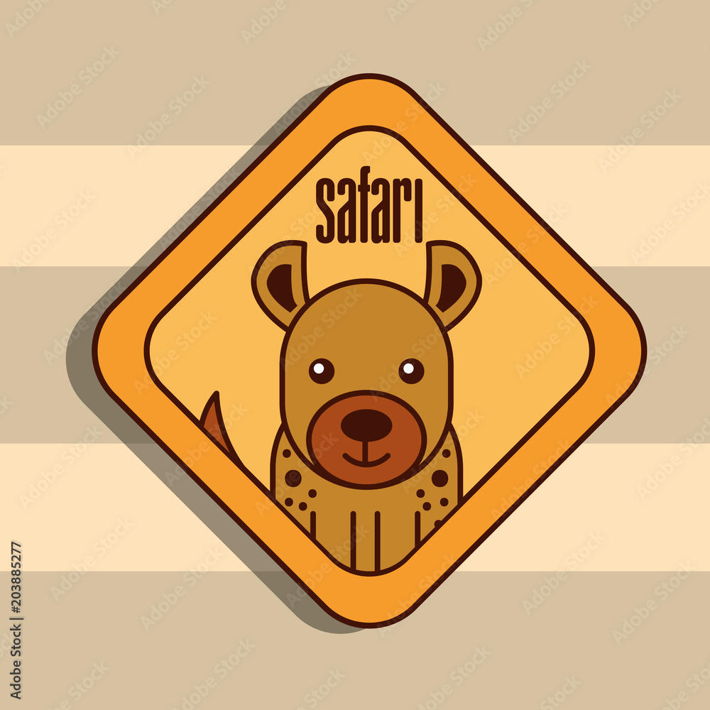 safari jackal animal zone sign vector illustration Stock Vector | Adobe ...