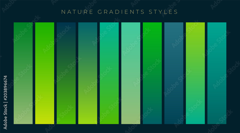 set of fresh green gradients background Stock Vector | Adobe Stock