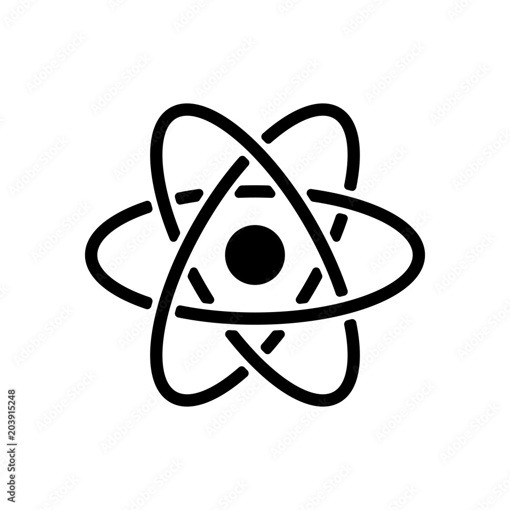 scientific atom symbol, simple icon Stock Vector | Adobe Stock