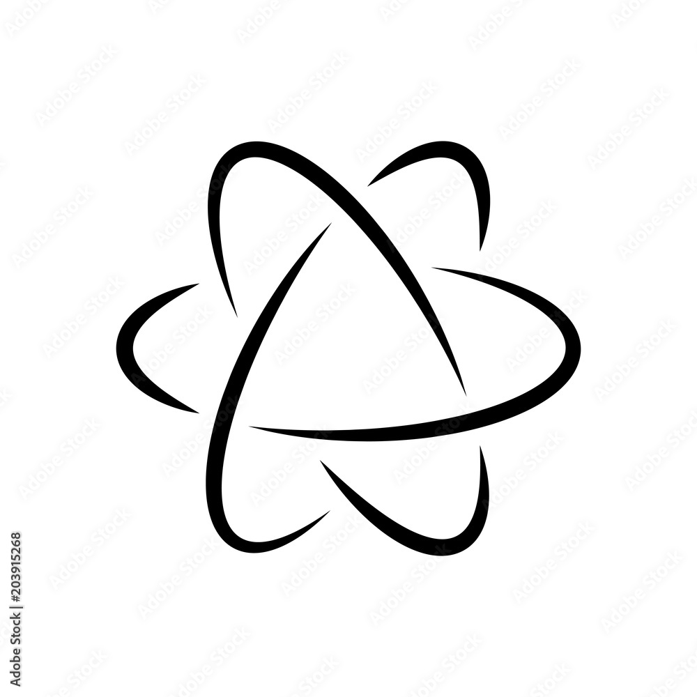 scientific atom symbol, logo, simple icon Stock Vector | Adobe Stock