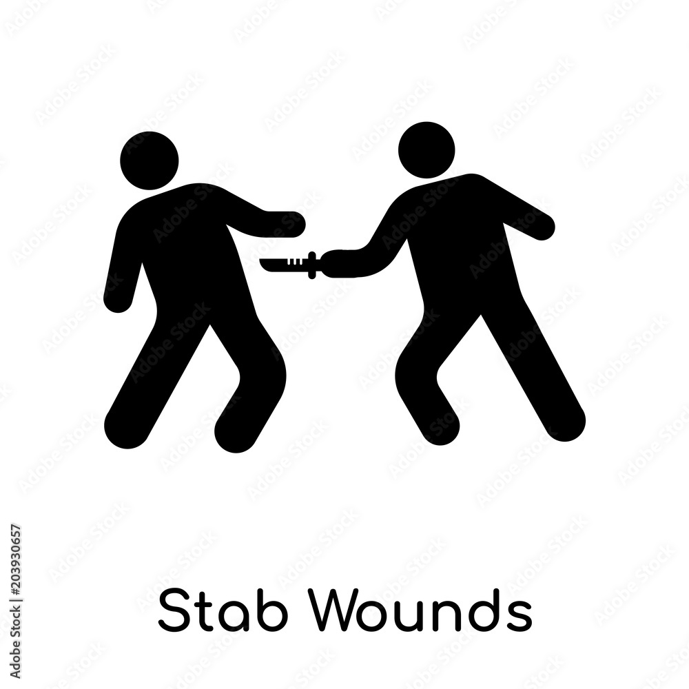 Stab Wounds icon isolated on white background Stock Vector | Adobe Stock