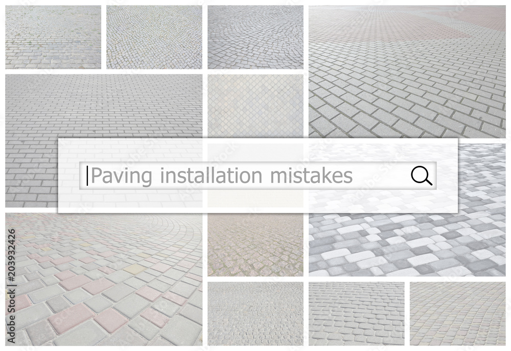 Visualization of the search bar on the background of a collage of many ...