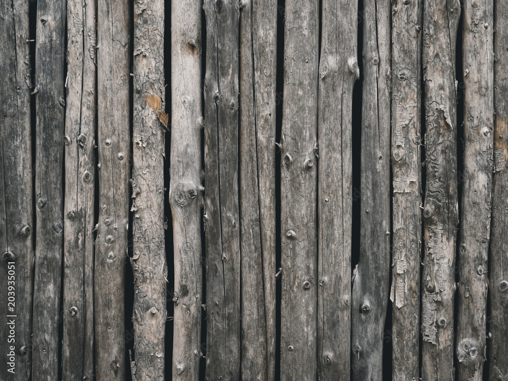 vertical texture created by grey natural wooden sticks, for background ...