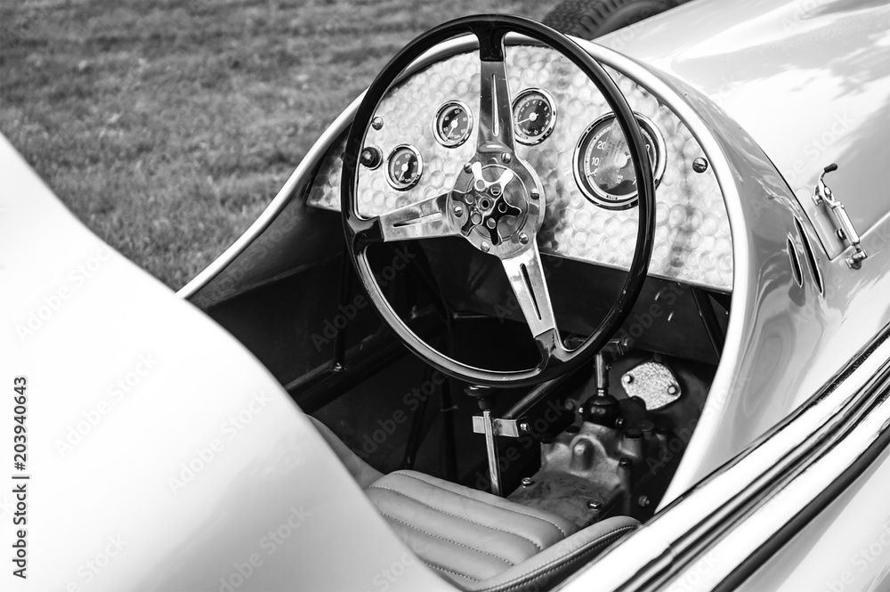 Vintage Racing Car Cockpit Stock Photo | Adobe Stock