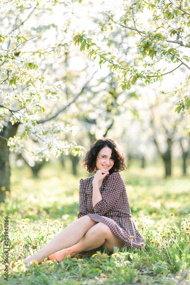 beauty, nature, time of year concept. soft spring sunlight is falling ...