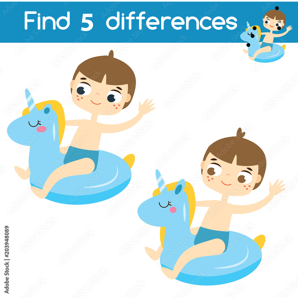 Find the differences educational children game. Kids activity sheet ...