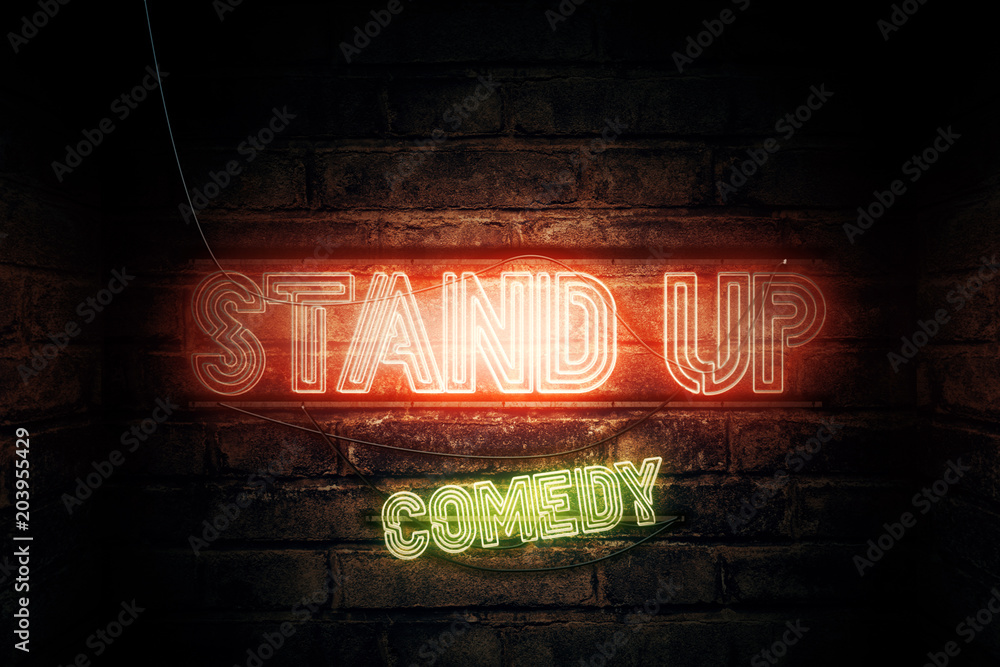 Stand Up Comedy neon sign Stock Illustration | Adobe Stock