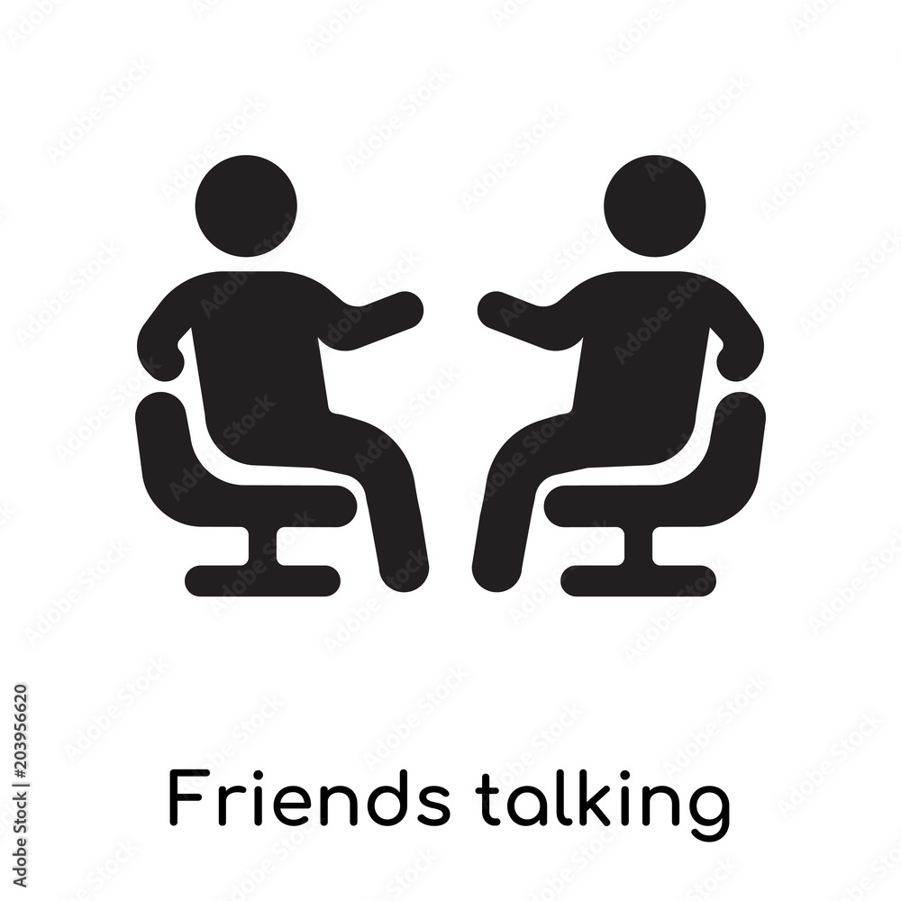 Friends talking icon isolated on white background Stock Vector | Adobe ...