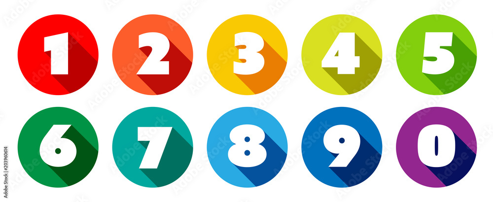 Chiffres 0 à 9 dans cercle multicolores Stock Vector | Adobe Stock Chiffres 0 à 9 dans cercle multicolores Stock Vector | Adobe Stock