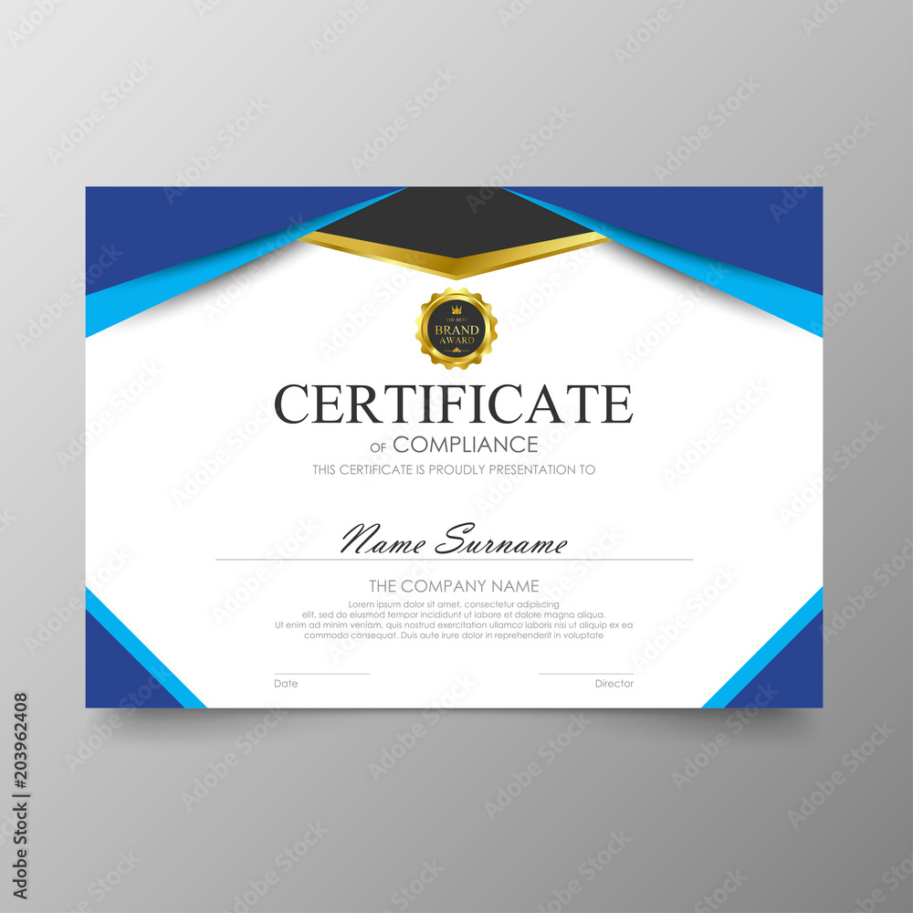 Certificate Premium template awards diploma background vector modern ...