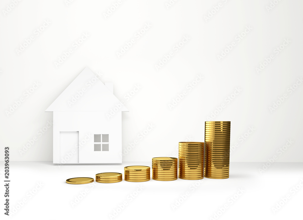 rising house prices 3D illustration Stock Illustration | Adobe Stock