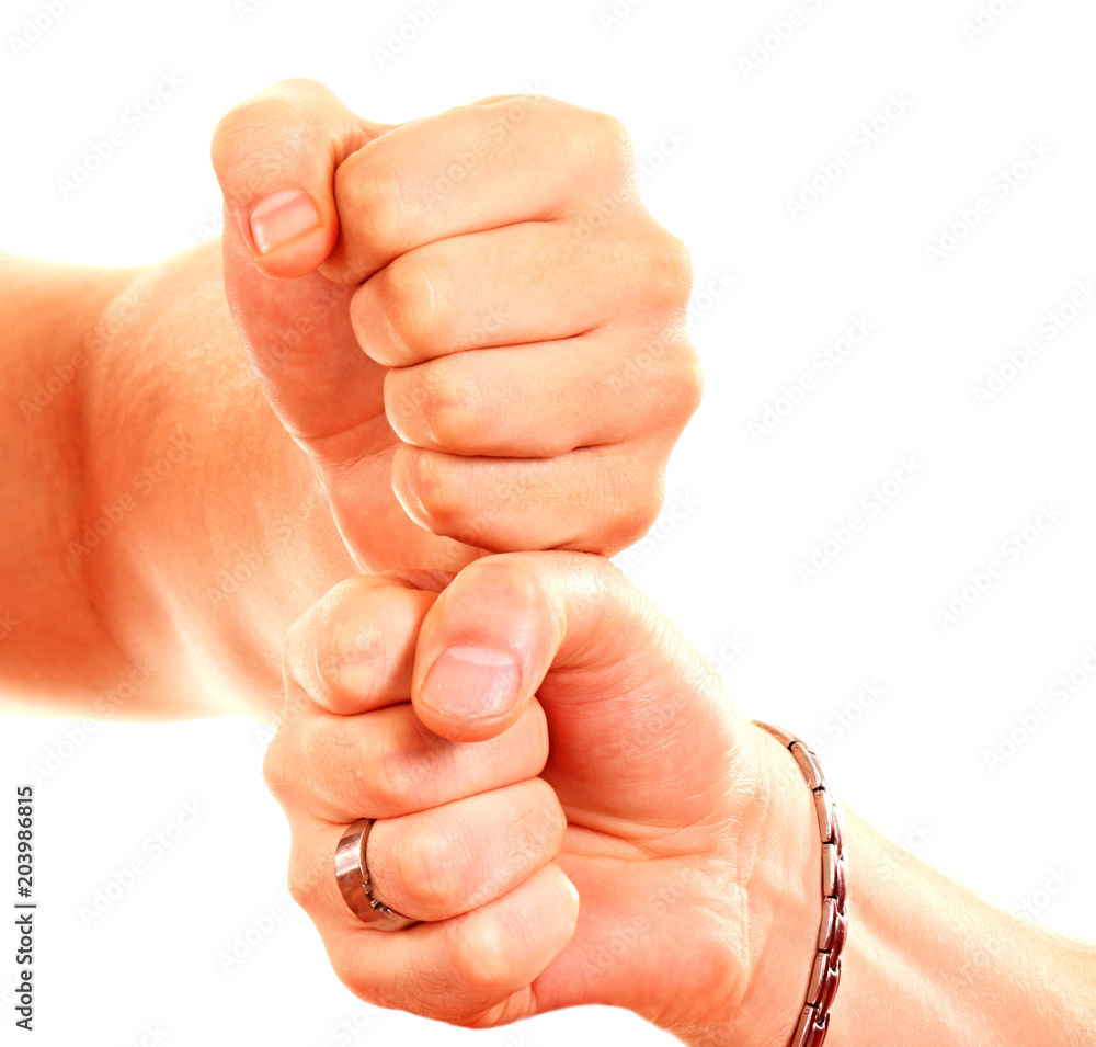 fist bump on white background Stock Photo | Adobe Stock