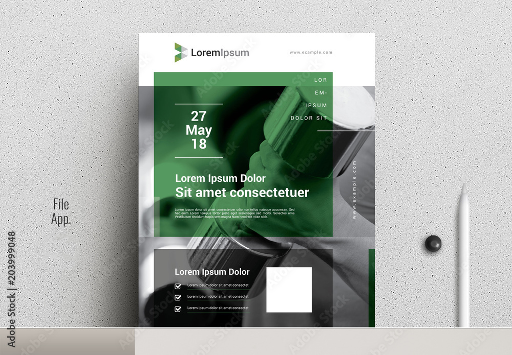 Dark Green and Gray Flyer Layout Stock Template | Adobe Stock
