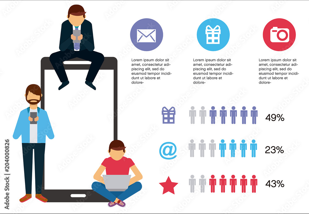 Illustrated Statistics Infographic Stock Template | Adobe Stock