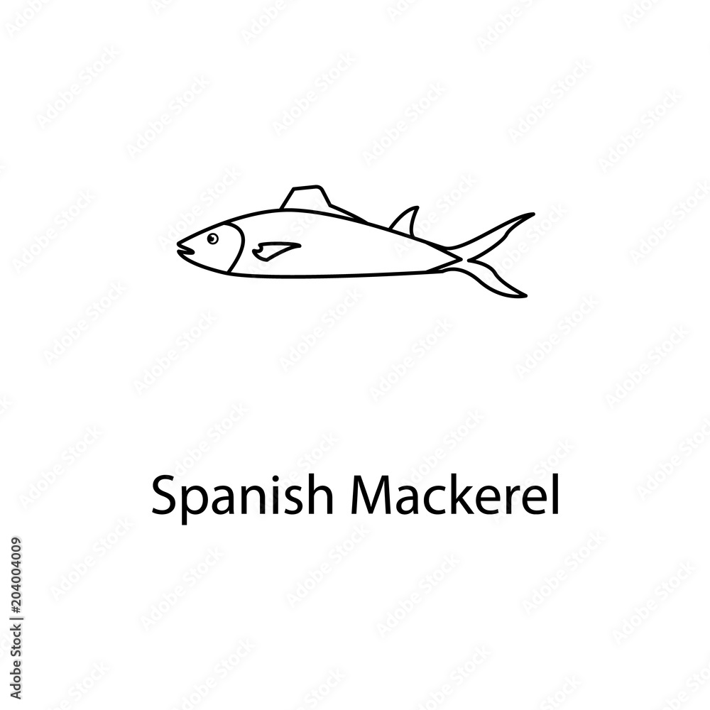 spanish mackerel icon. Element of marine life for mobile concept and ...