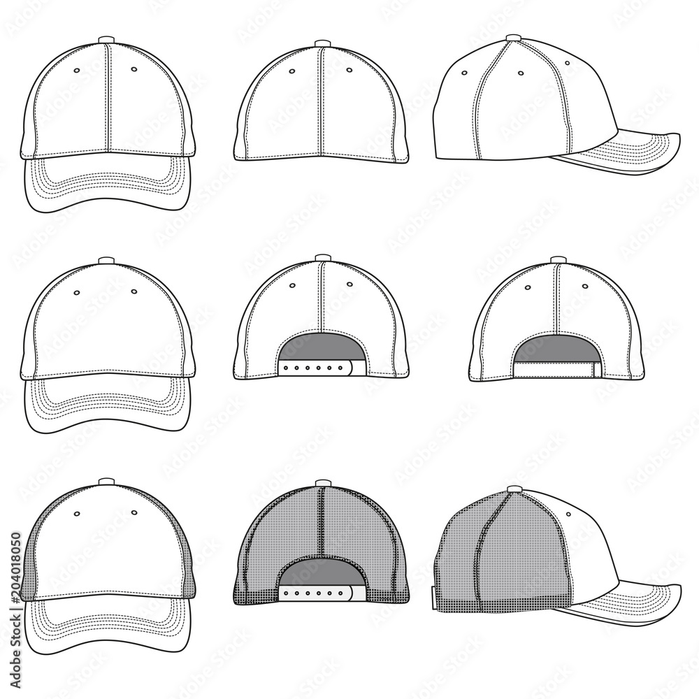 Vetor De Vector Template Of A Baseball Cap Do Stock Adobe Stock Vetor De Vector Template Of A Baseball Cap Do Stock Adobe Stock