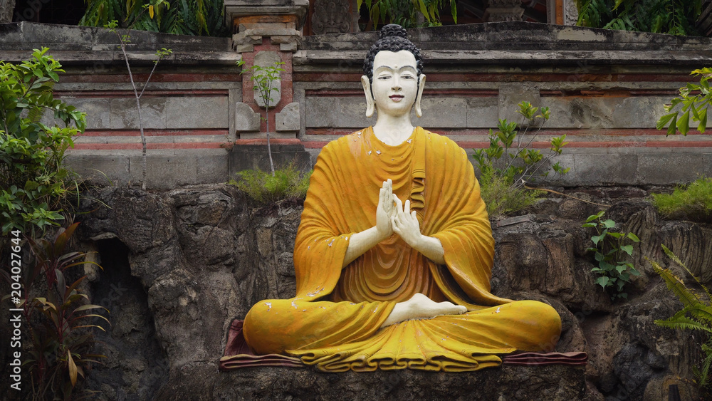 Statue of the Buddhist God Buddha in the Buddhist temple Brahma Vihara ...