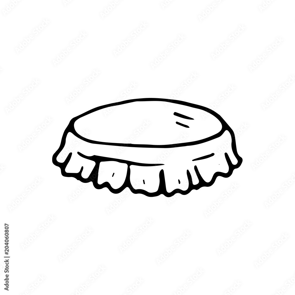 Handdrawn cap doodle icon. Hand drawn black sketch. Sign symbol ...