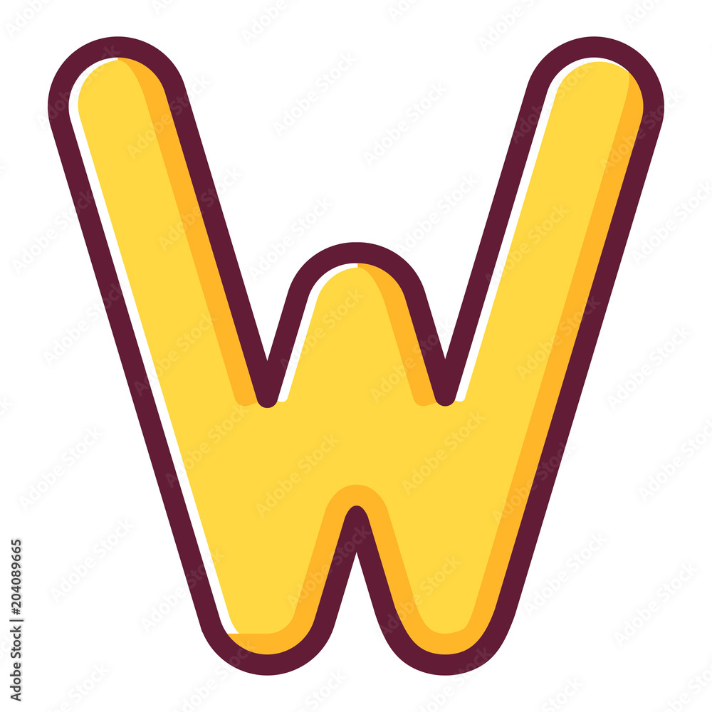 Letter W of the English alphabet. Alphabetic character. An icon for the ...