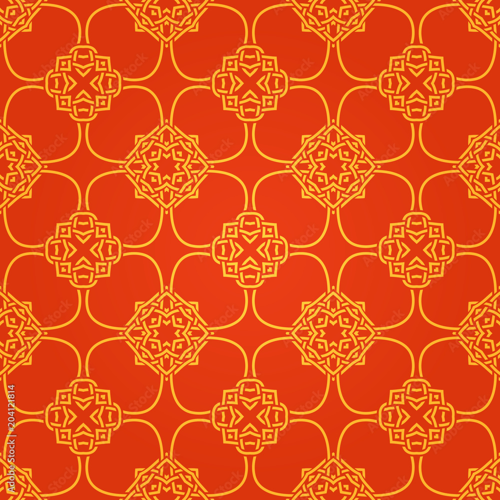 Seamless abstract red pattern with orange lines. Vector illustration ...